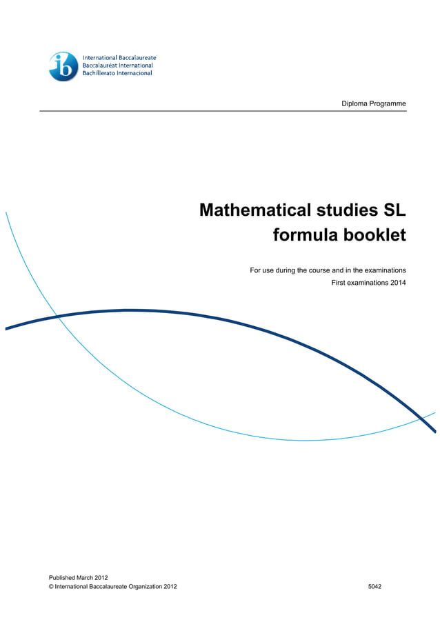Math studies formula booklet | PDF | Physics | Science