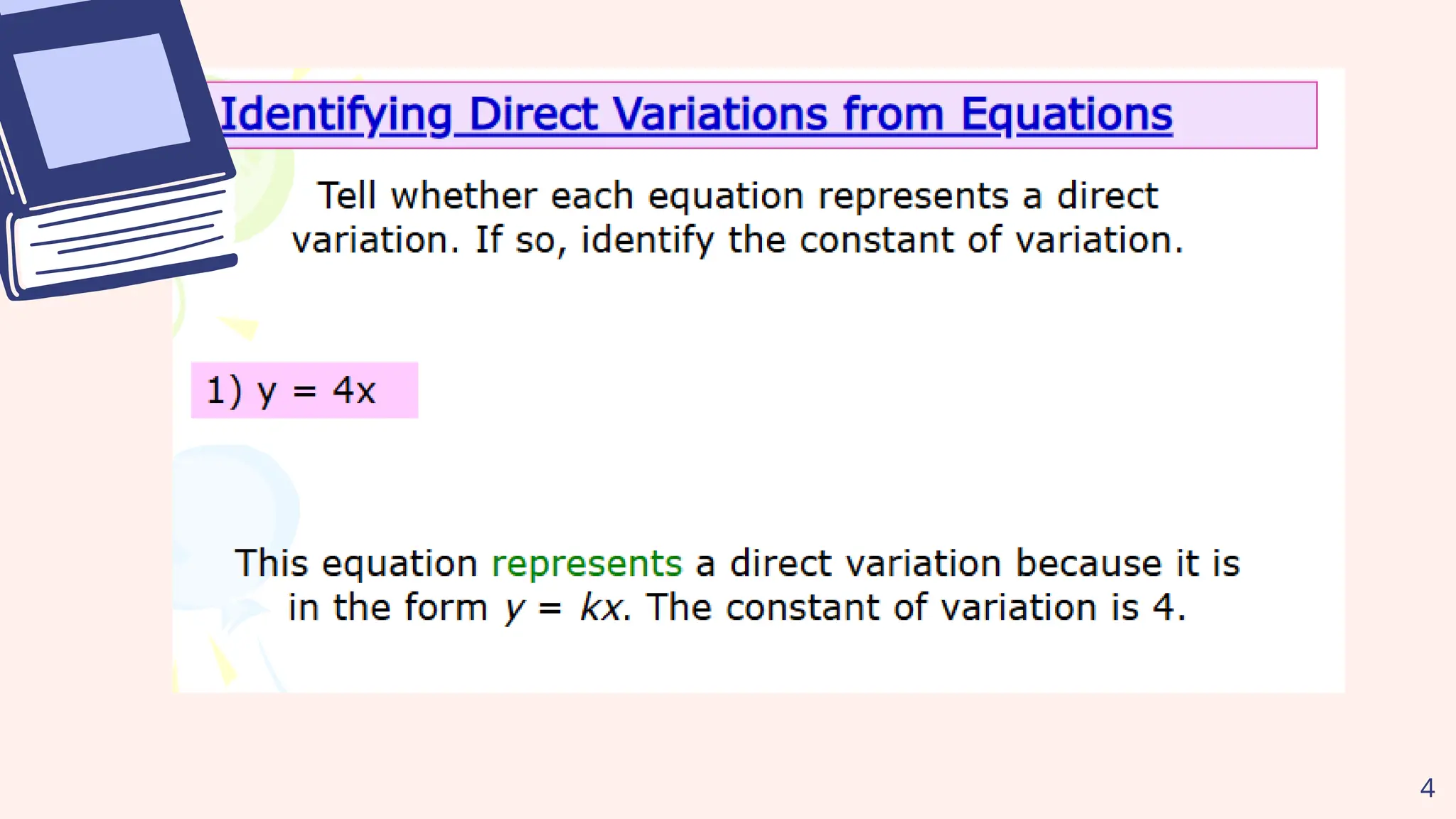 Identifying Direct Variations, indirect variations | PPT