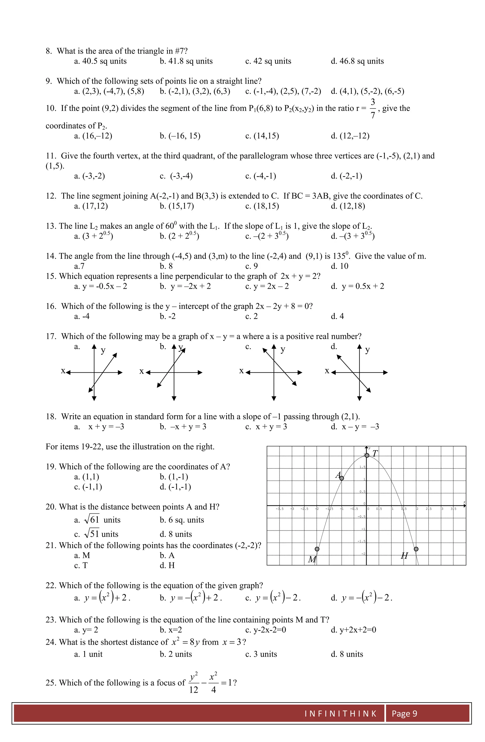 Math - analytic geometry | PDF
