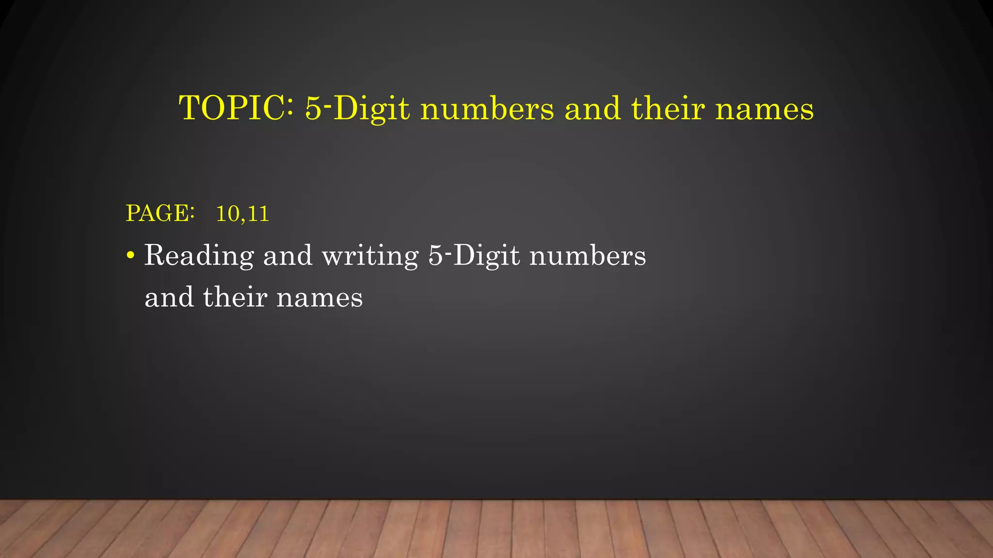 5-Digit numbers and their names | PPTX | Science