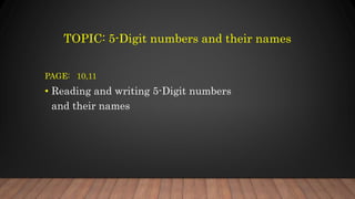 5-Digit numbers and their names | PPTX | Science
