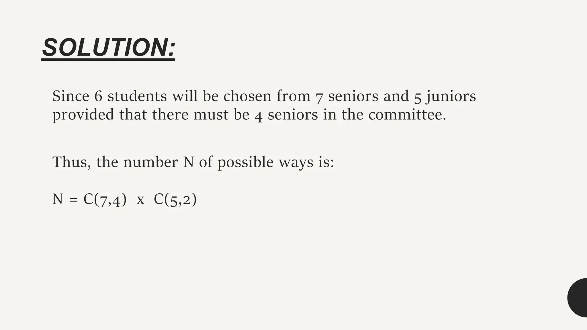 MATH 10 Solving Problems involving combination | PPTX