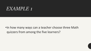 MATH 10 Solving Problems involving combination | PPTX
