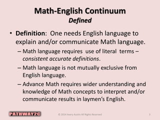 Math-English Continuum - How To Improve Delivery of Algebra Content | PPTX