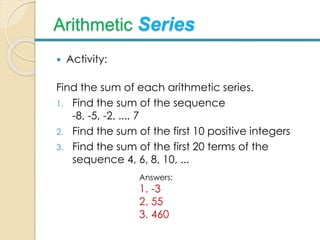 ARITHMETIC MEAN AND SERIES | PPT