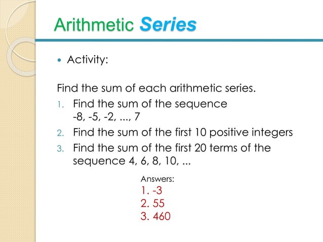 ARITHMETIC MEAN AND SERIES | PPTX | Physics | Science