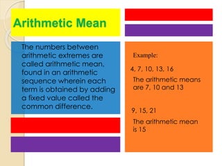ARITHMETIC MEAN AND SERIES | PPTX