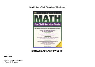 Math for Civil Service Workers