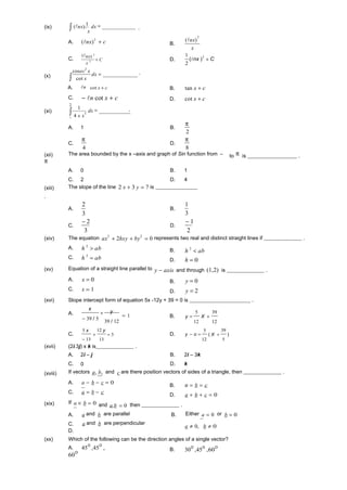Math hssc-ii-a1 | DOC | Physics | Science