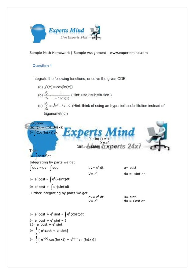 Math integration-homework help | PDF