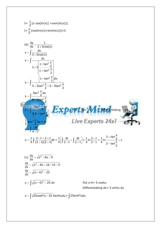 Math integration-homework help | PDF