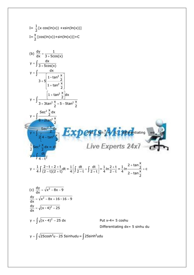 Math integration-homework help | PDF