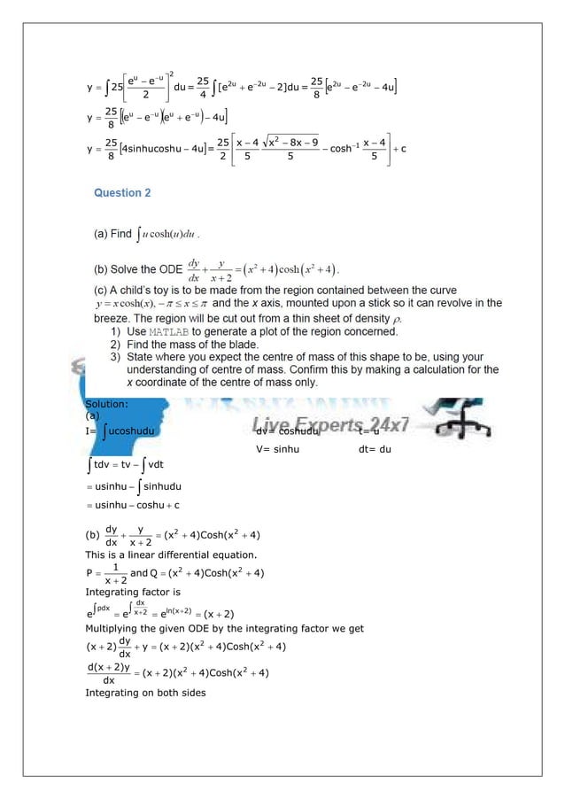 Math integration-homework help | PDF