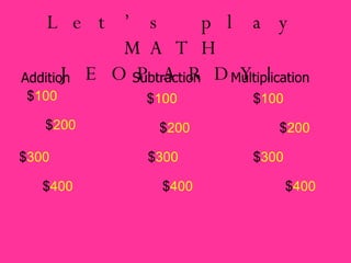 math jeopardy | PPT