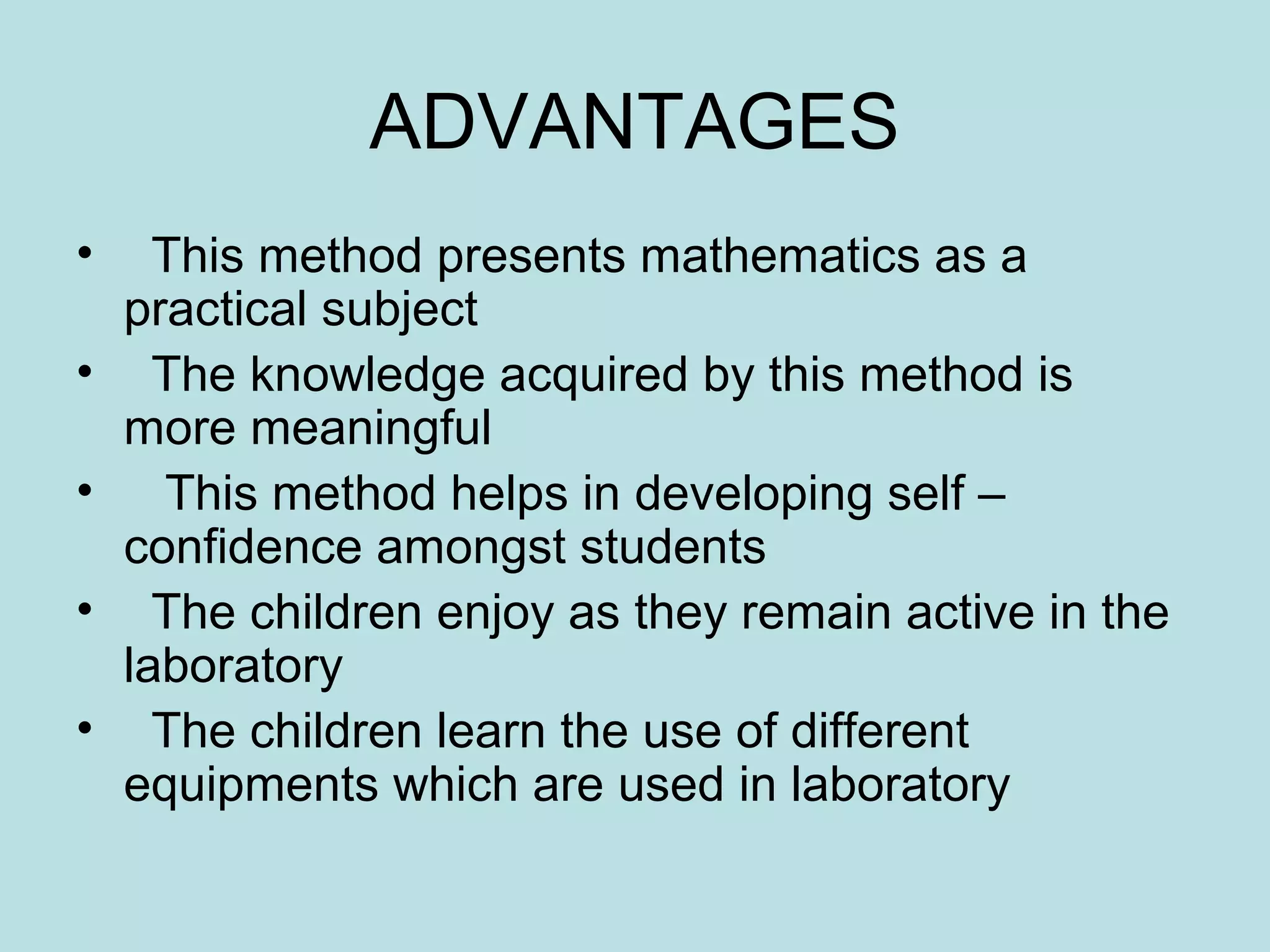 Mathematics Laboratory Approach | PPT