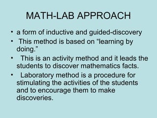 Mathematics Laboratory Approach | PPT