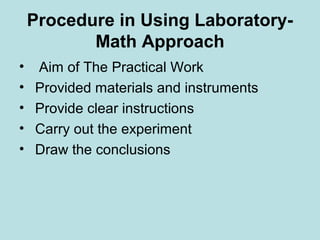 Mathematics Laboratory Approach | PPT