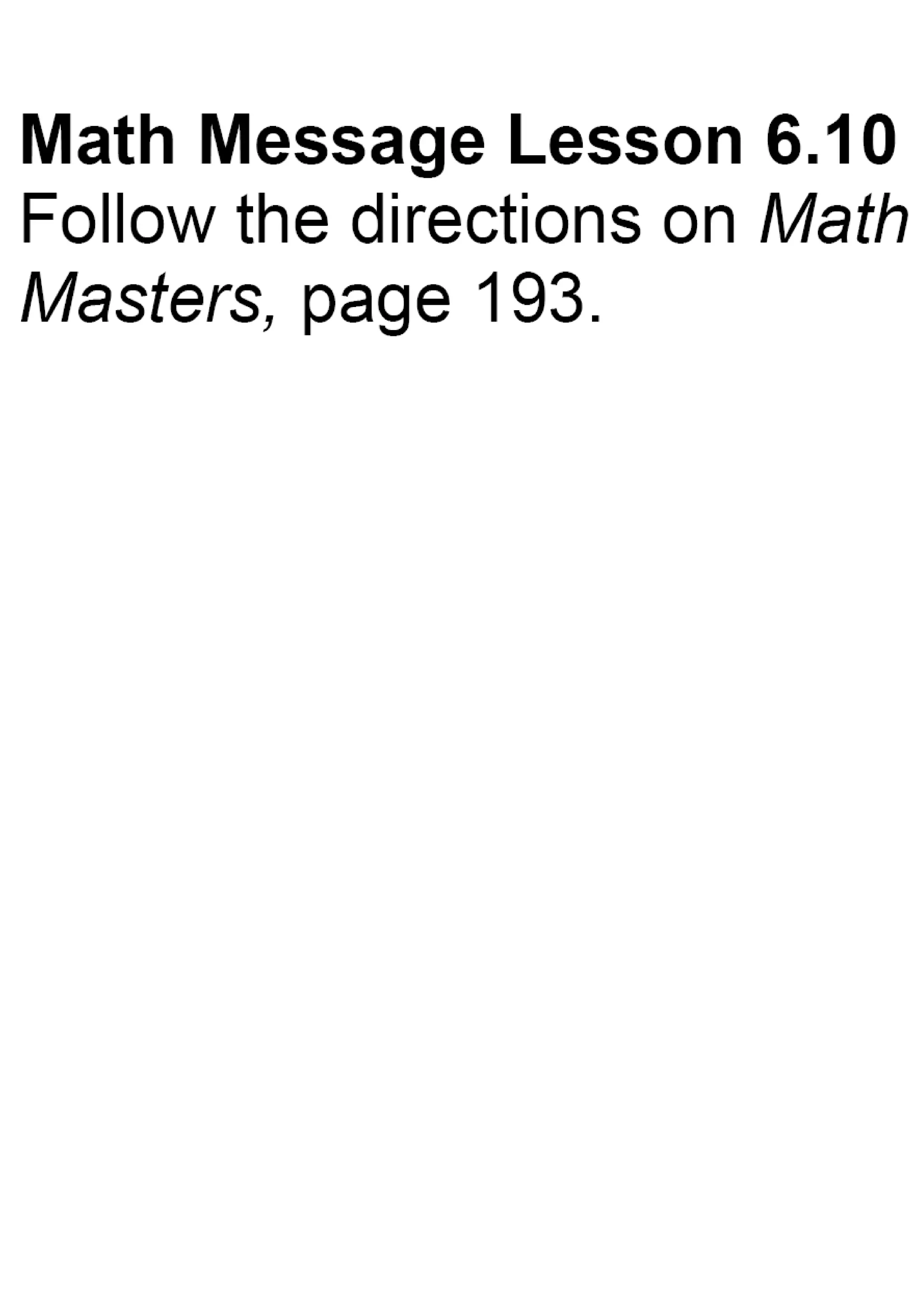 Math Lesson 6 10 Ppt