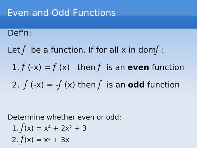 Math - Operations on Functions, Kinds of Functions | PPT