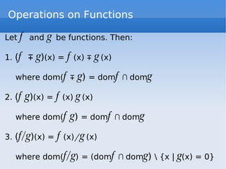 Math - Operations on Functions, Kinds of Functions | PPT | Physics ...