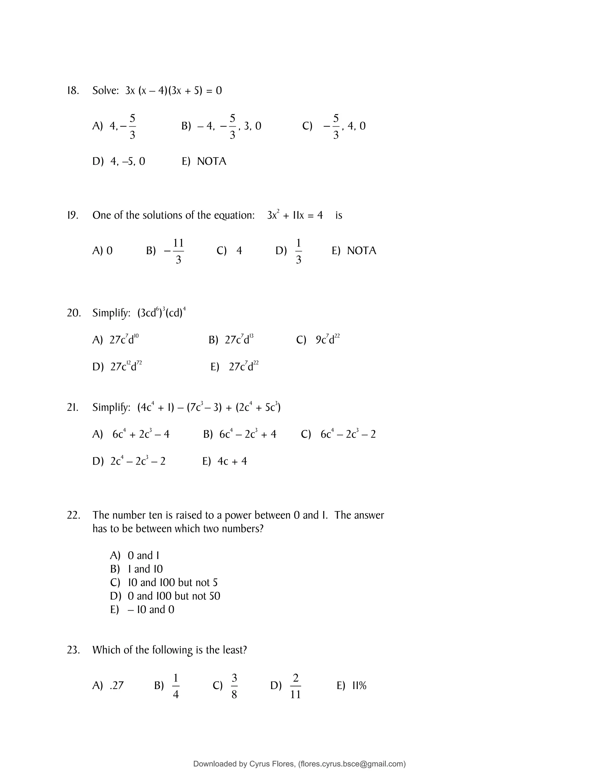 Math Practice Set Pdf