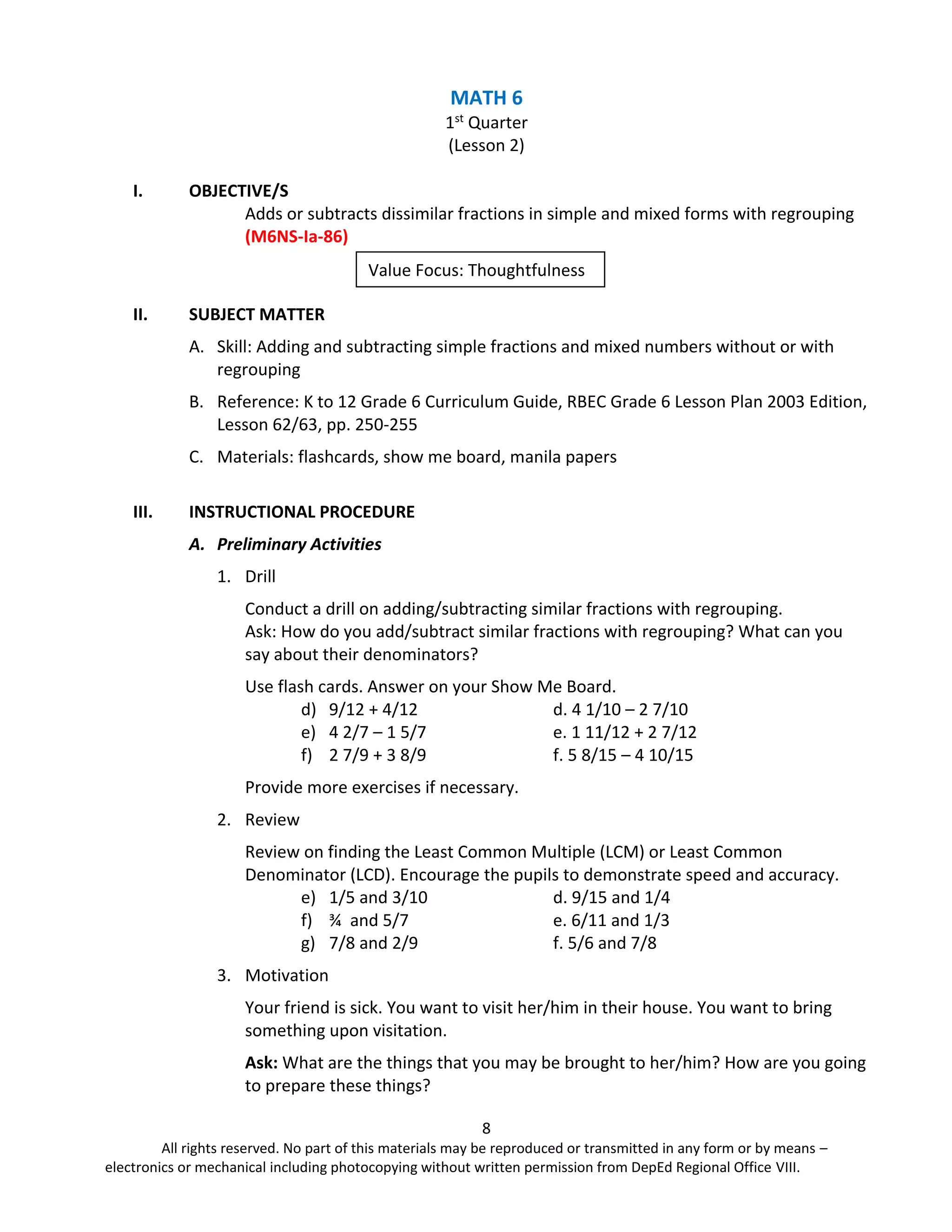 MATH 6 K-12 TEACHER'S GUIDE (Q1) | PDF