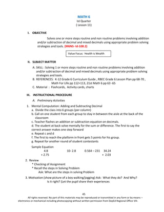 MATH 6 K-12 TEACHER'S GUIDE (Q1) | PDF