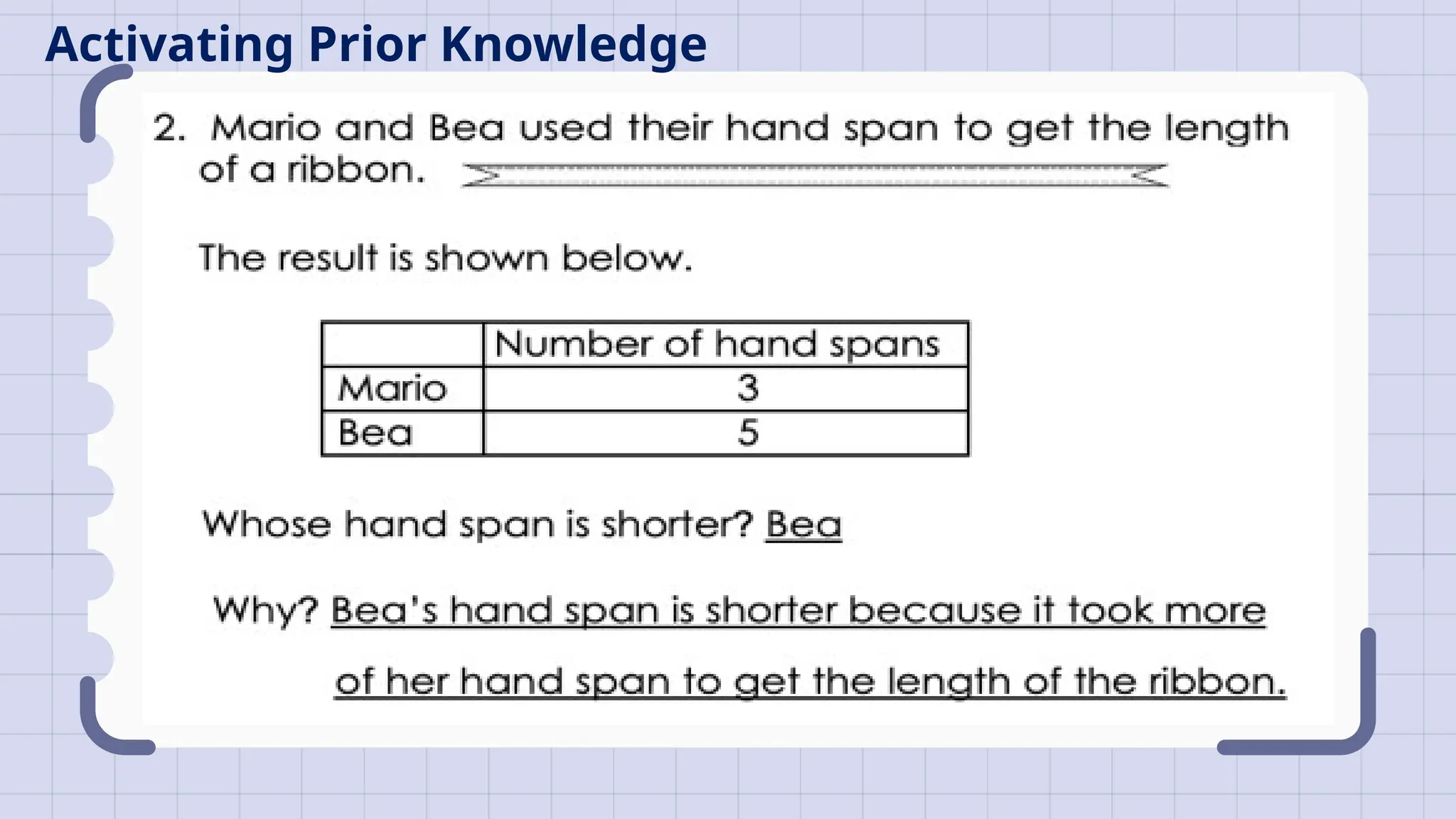 GRADE 1 MATHEMATICS Q2 WK2 DAY 4: COMPARE LENGTHS AND DISTANCES | PPTX