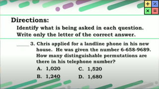MATH-Q3-M4-Distinguishable Permutation For GRade 10 students | PPTX