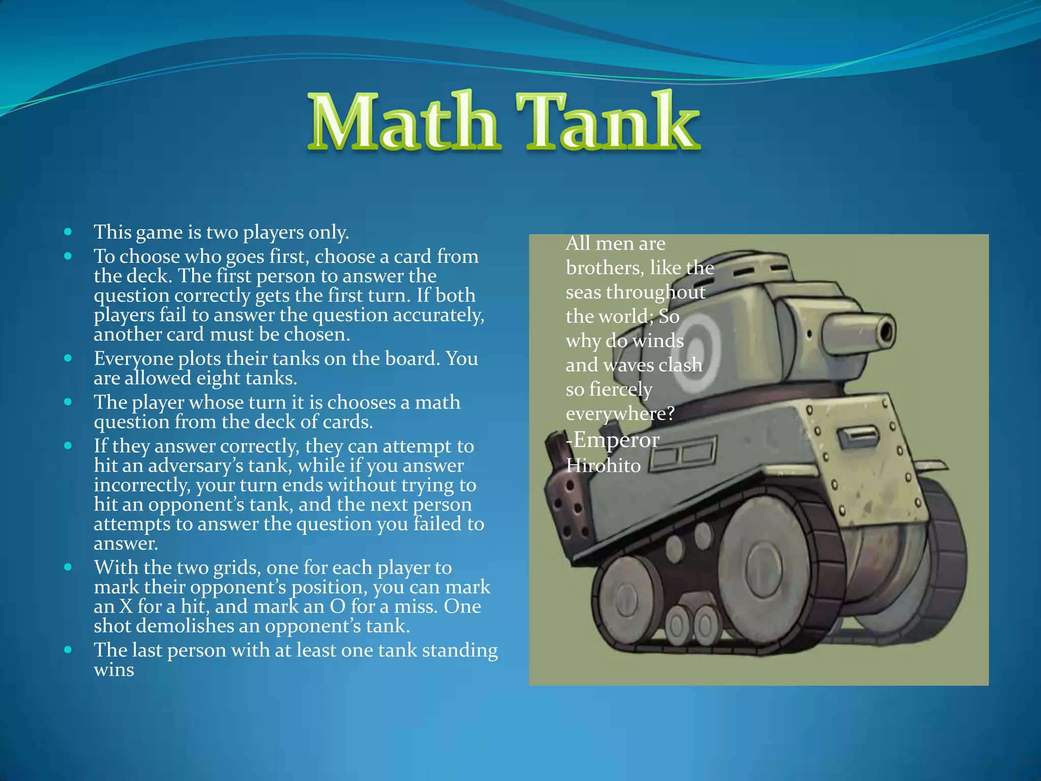 math tank pp | PPT