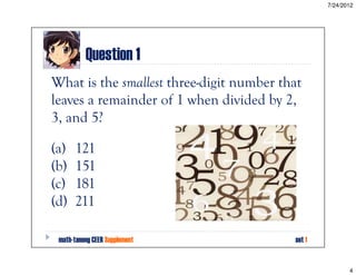 Math-tanong CEER 2012 - Set 1 | PDF