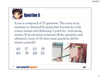 Math-tanong CEER 2012 - Set 1 | PDF