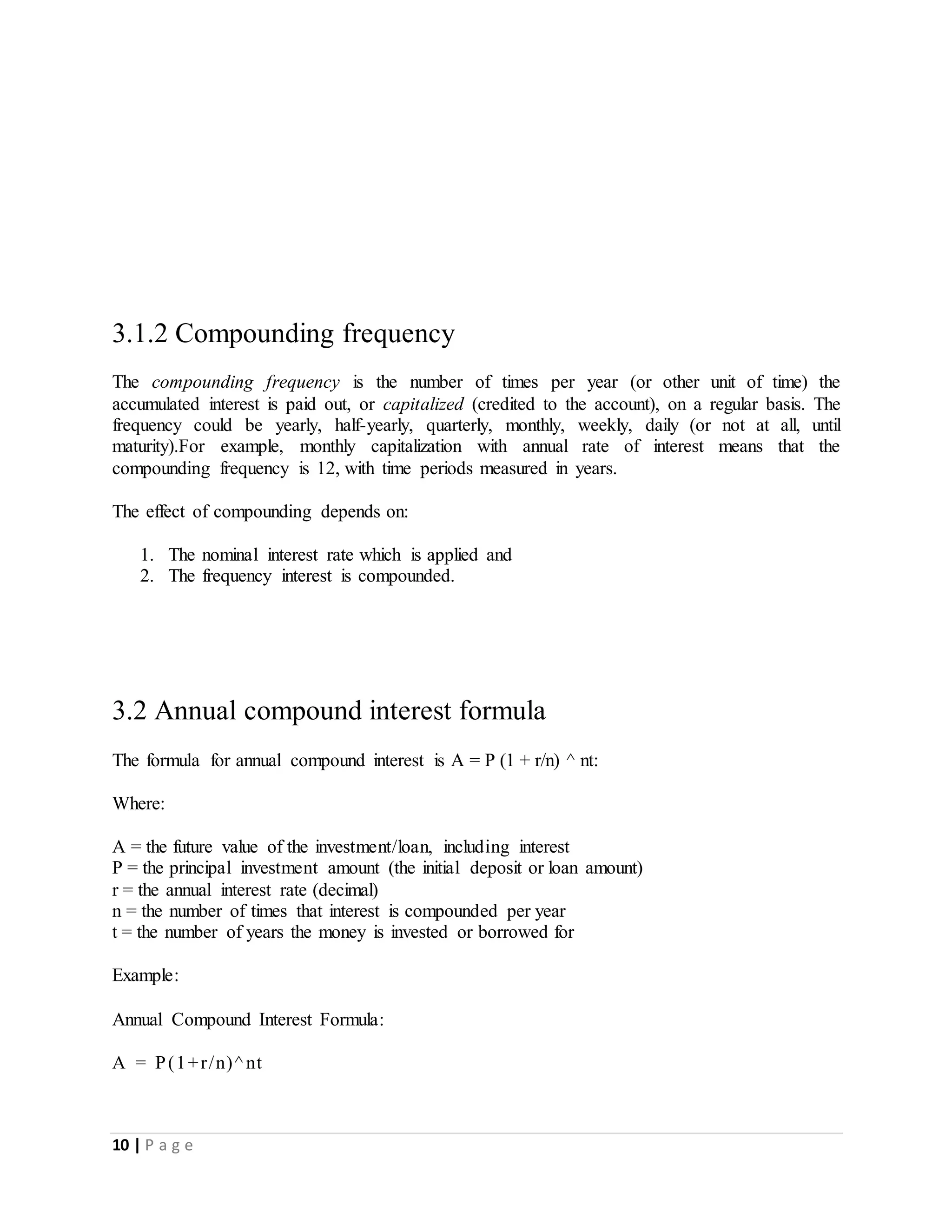Compound Interest and Geometric Progression | DOCX