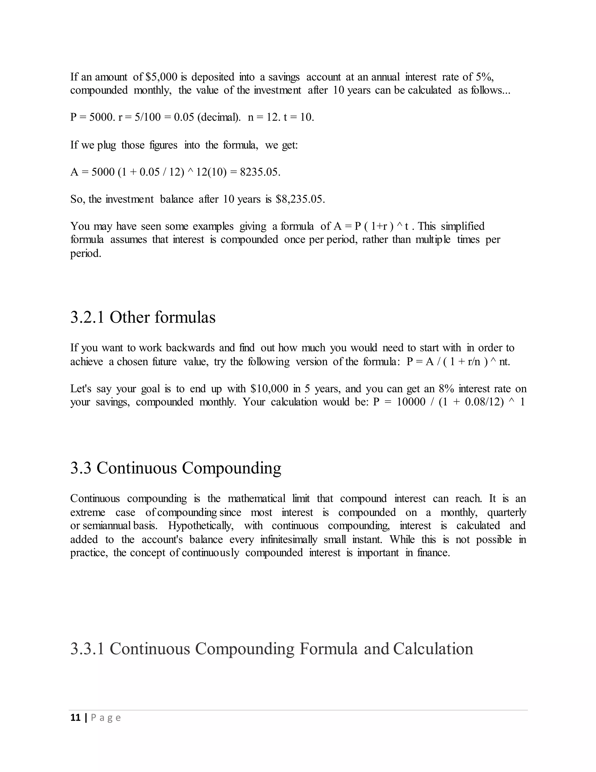 Compound Interest and Geometric Progression | DOCX