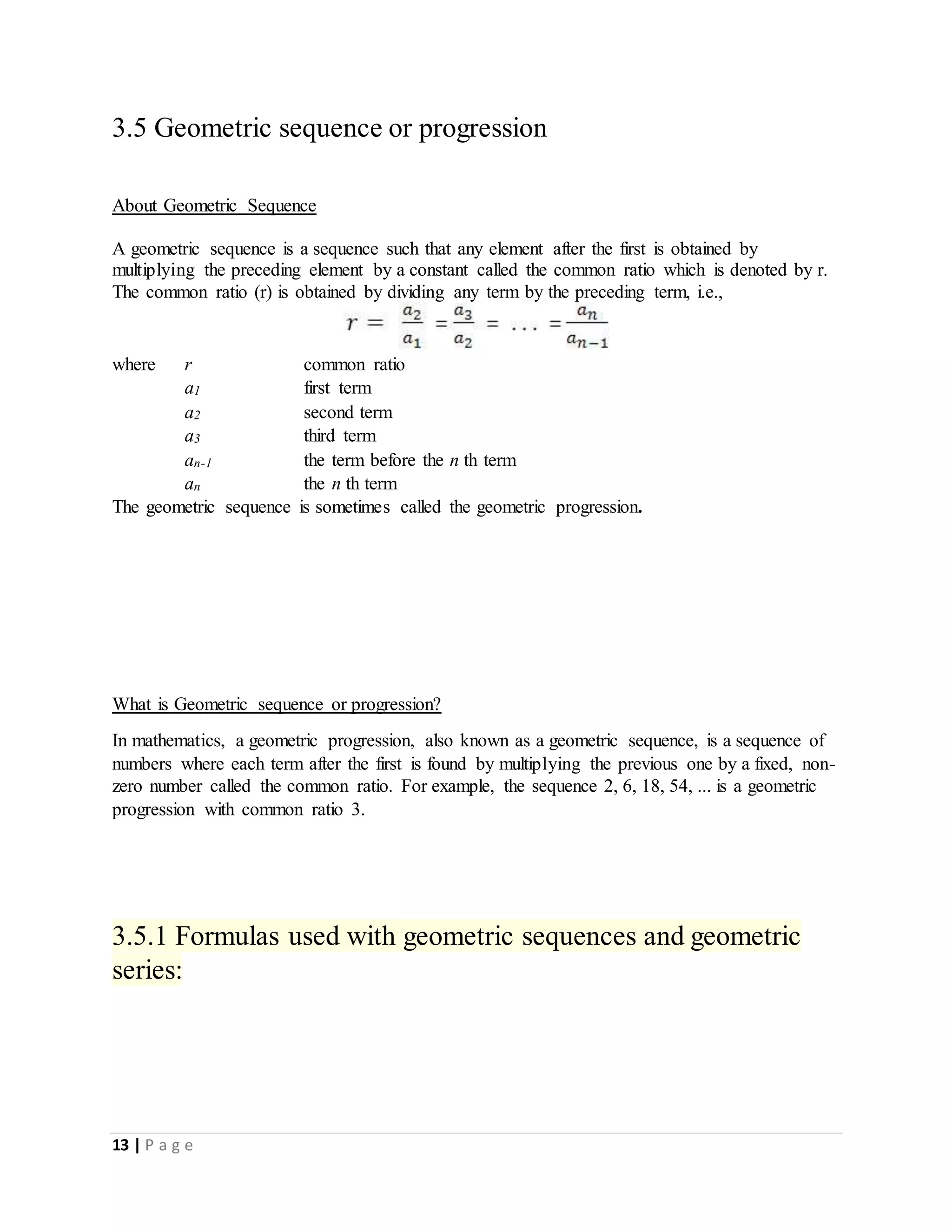 Compound Interest and Geometric Progression | DOCX