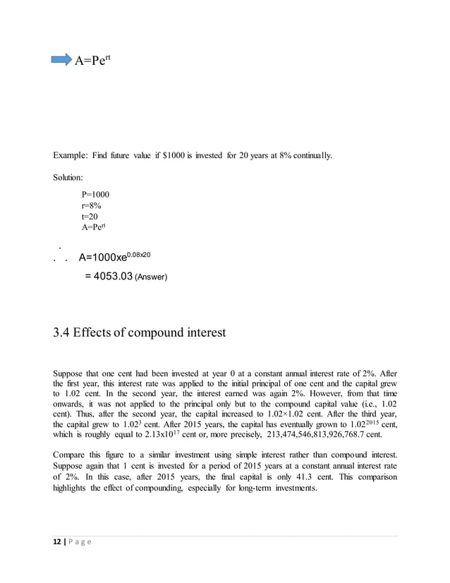 Compound Interest and Geometric Progression | DOCX