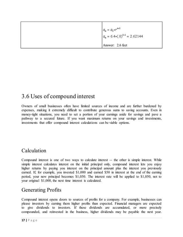 Compound Interest and Geometric Progression | DOCX