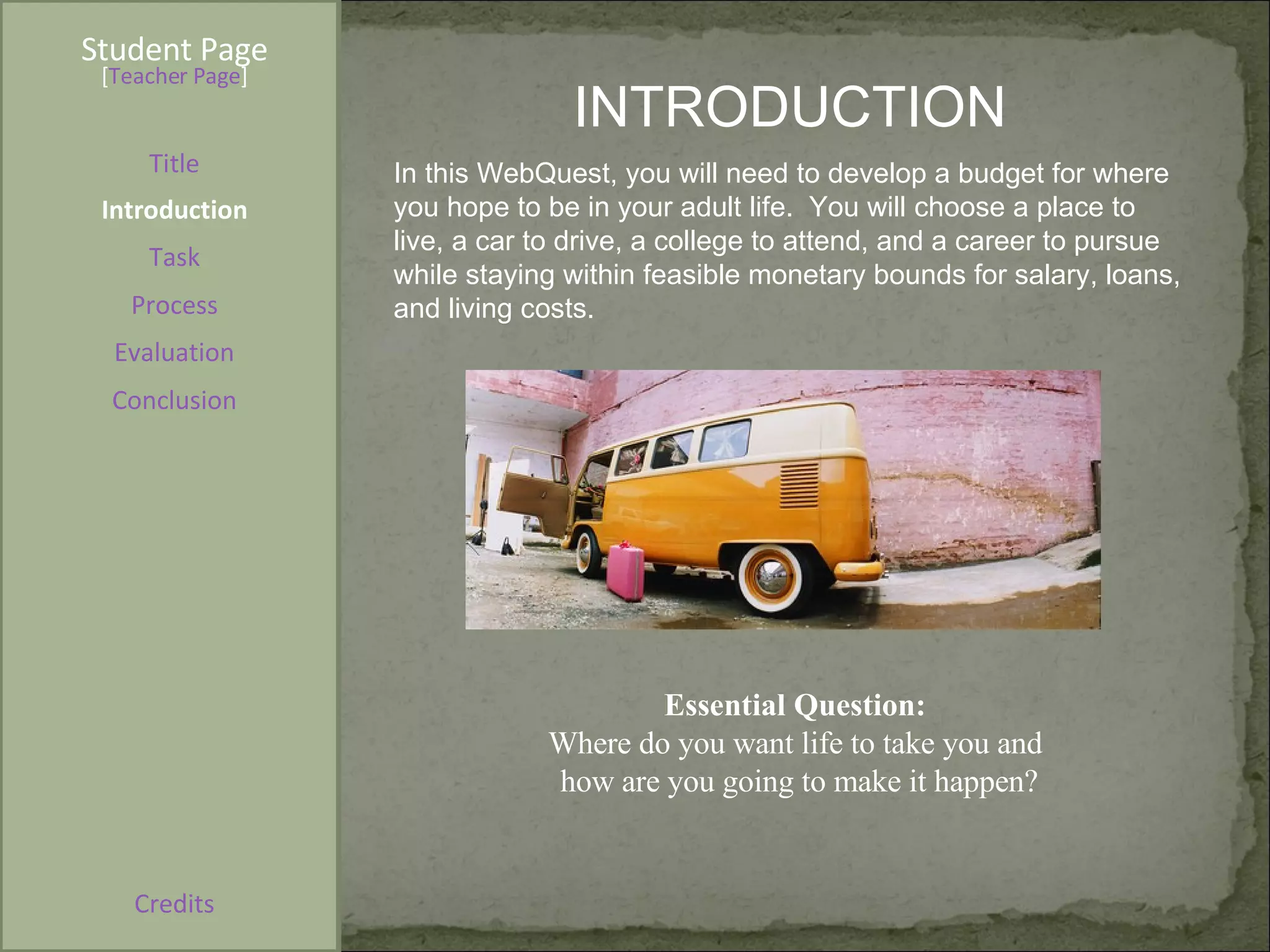 Math WebQuest-Budgeting | PPT