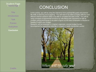 Math WebQuest-Budgeting | PPT
