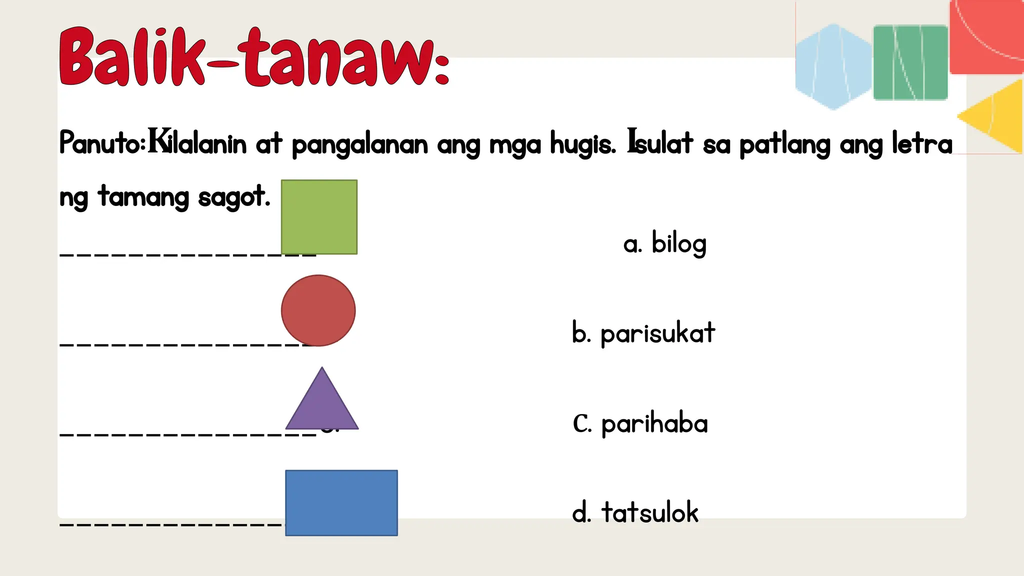 Math 1- 2 Dimensional and 3 Dimensional Shapes | PPTX
