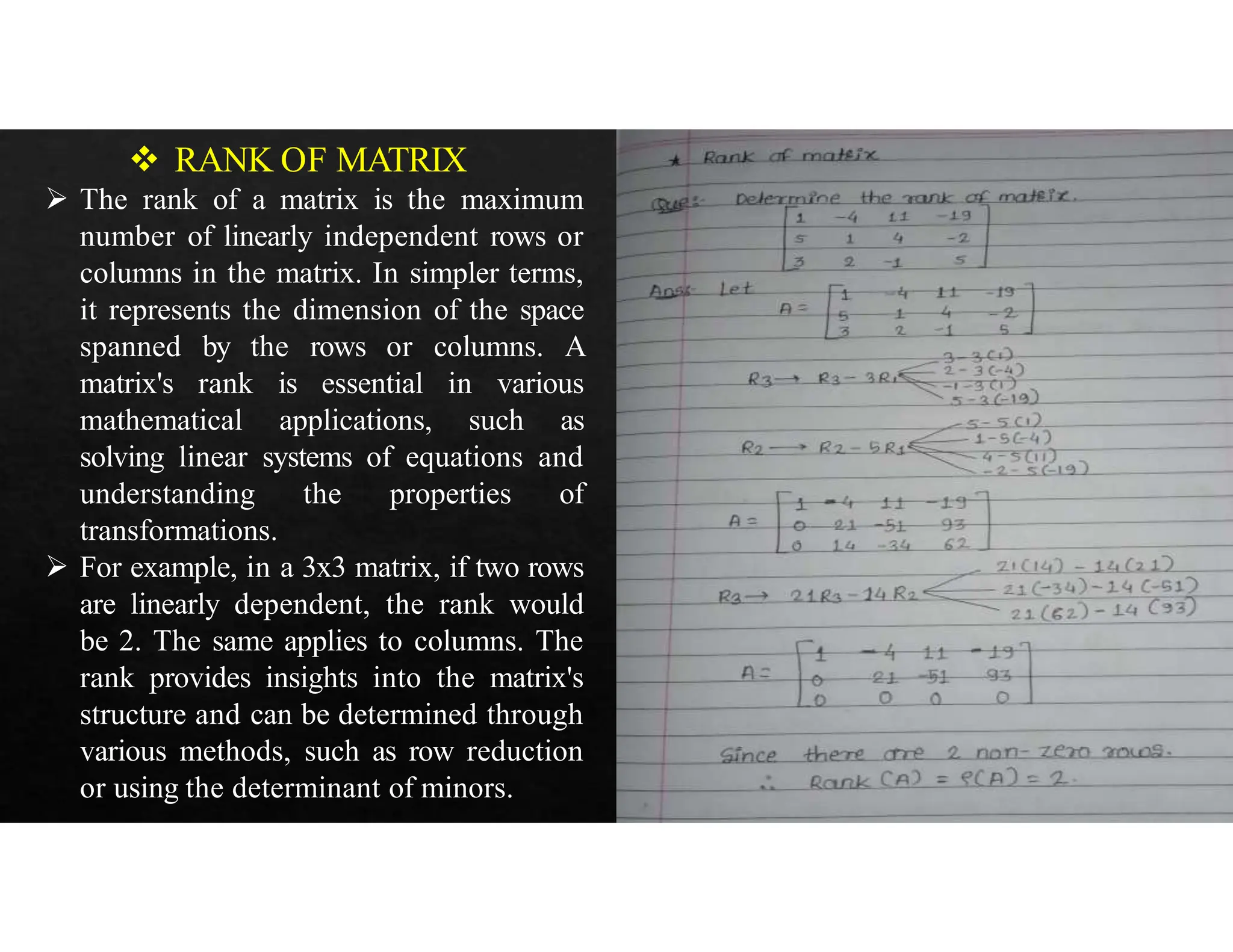 This a math presentation in engineering Matrix | PPT
