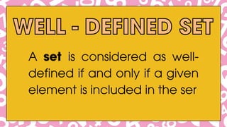 Basic Idea of Sets and How do we write a set | PPTX