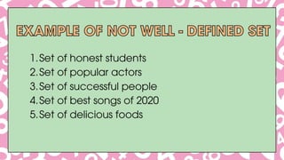 Basic Idea of Sets and How do we write a set | PPTX