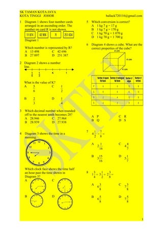 Math 1 pksr 1 - 2012 | DOC