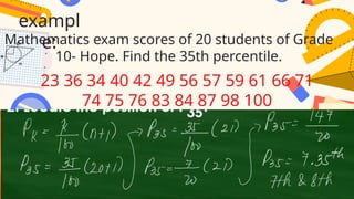 MATH 10. percentile for ungrouped data 1 | PPT