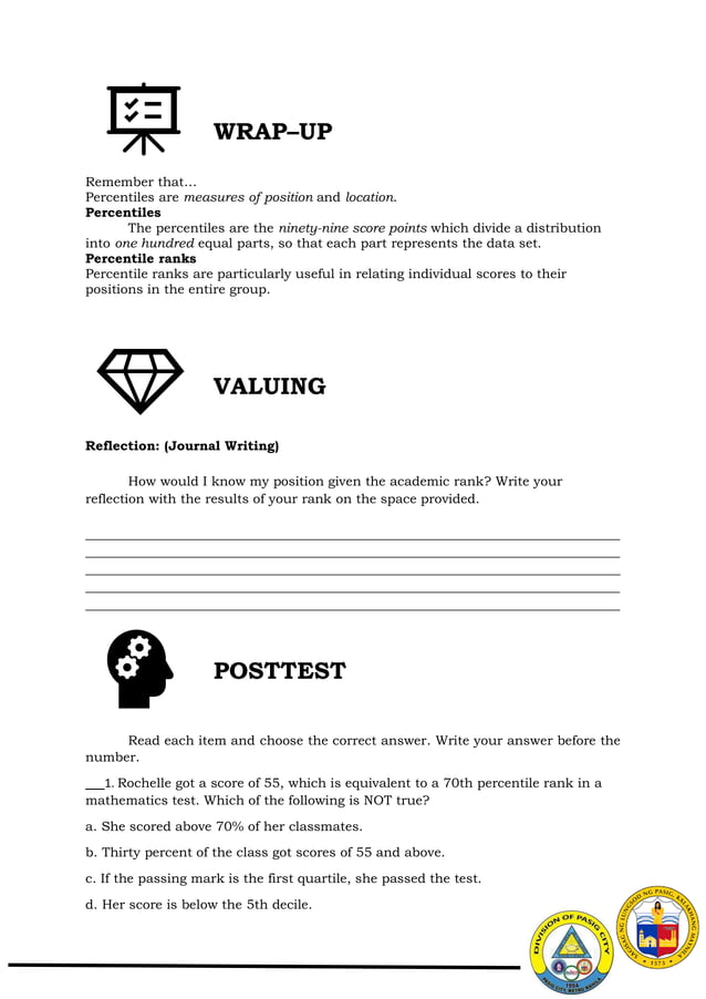 Solving Problem Involving Measures of Position | PDF