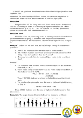 Solving Problem Involving Measures of Position | PDF
