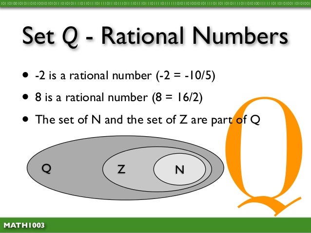 Math1003 1.1 - Sets of Numbers