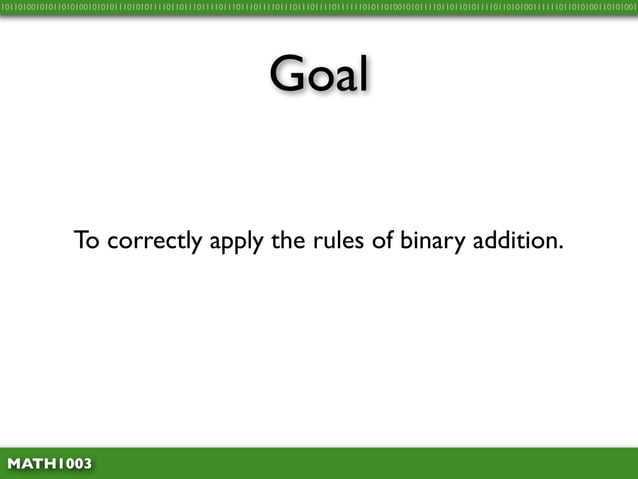 Math1003 112 Binary Addition Ppt Free Download