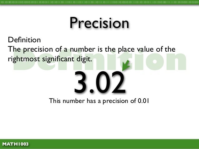 Math1003 1.13 - Significant Digits, Accuracy, Precision